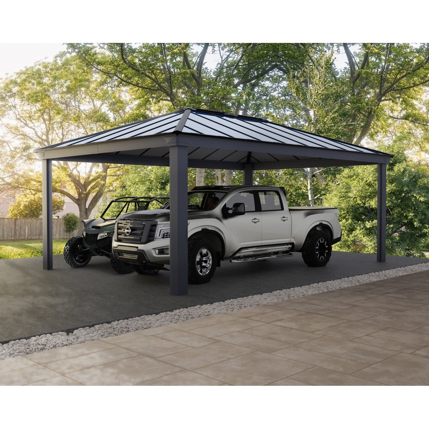 Palram - Canopia | Colorado Carport Kit - Grey Structure ...
