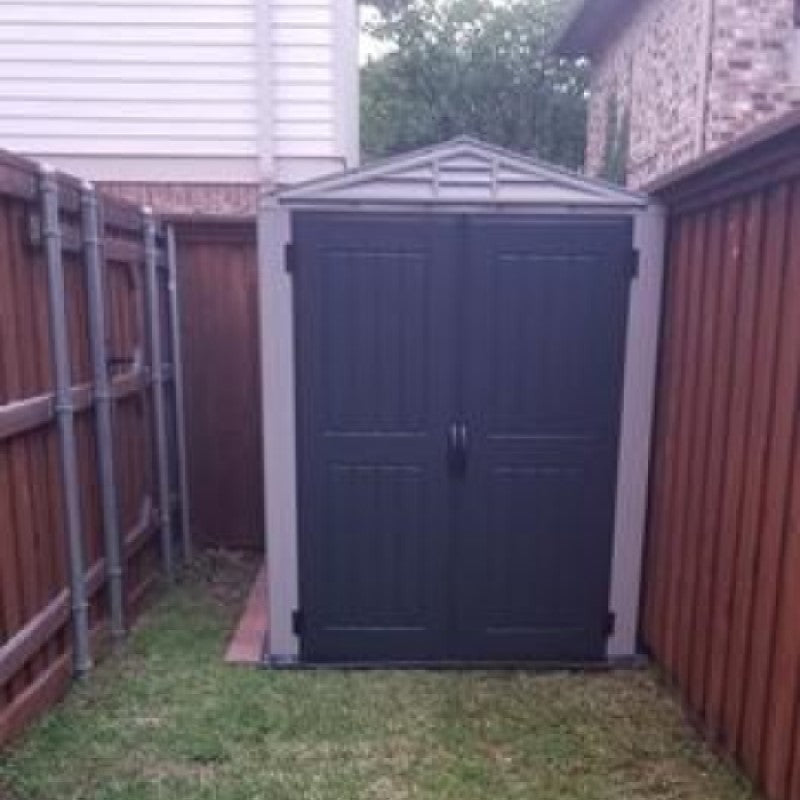 DuraMax | 5x5x6 Ft YardMate Plus Vinyl Plastic Storage Shed with Floor ...