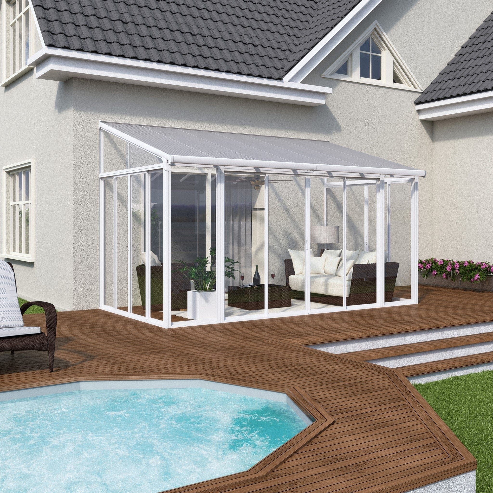 Palram - Canopia | SanRemo White Patio Enclosure – MyGreenhouseStore.com